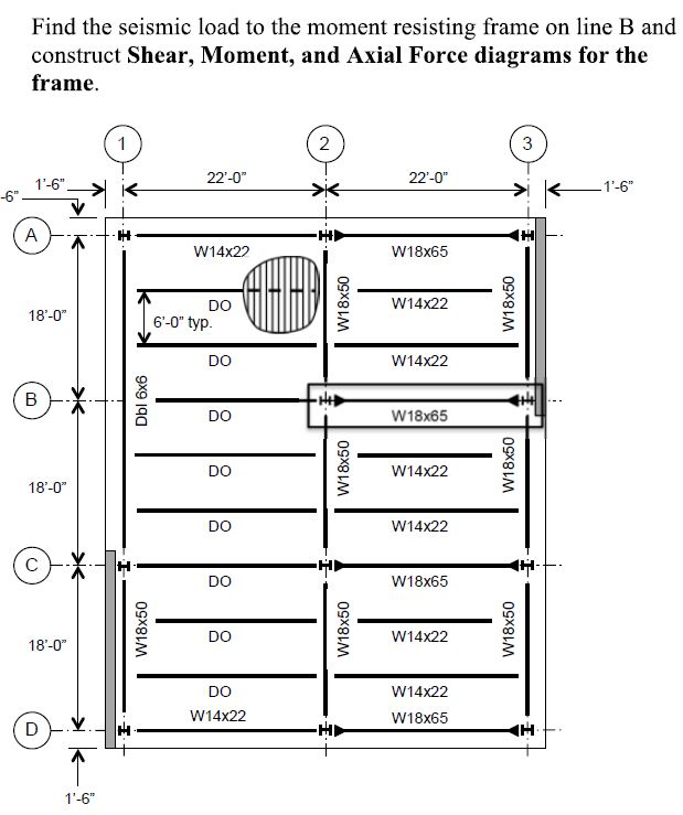Solved Find the seismic load to the moment resisting frame | Chegg.com