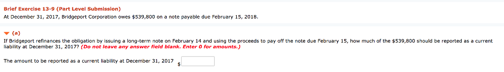 Solved Brief Exercise 13-9 (Part Level Submission) At | Chegg.com