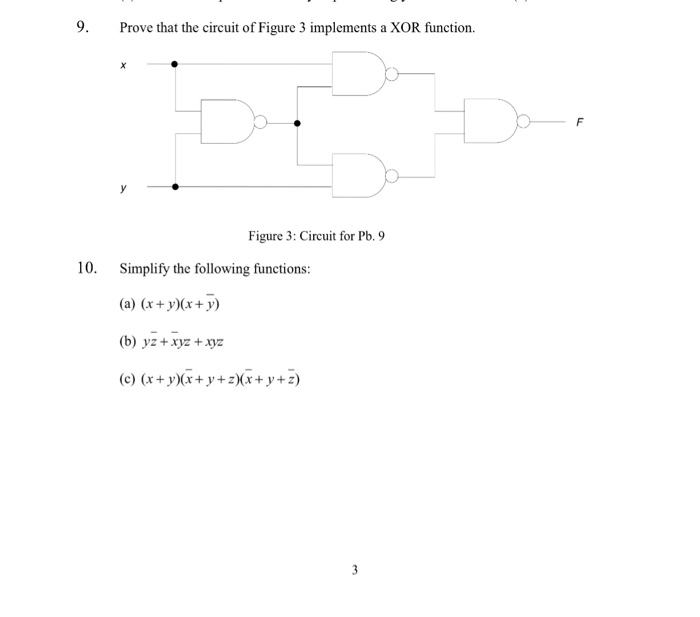 Solved Prove that the circuit of Figure 3 implements a XOR | Chegg.com