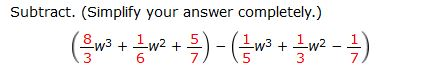 Solved Subtract. (Simplify your answer completely.) (8/3 | Chegg.com