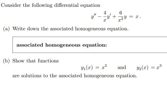 Solved Calculate the Wronskian and solve | Chegg.com