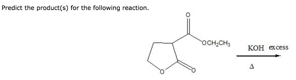 Solved Predict the product(s) for the following reaction. | Chegg.com