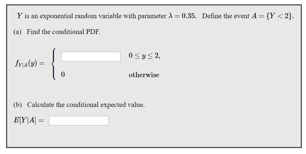 Solved Y Is An Exponential Random Variable With Parameter