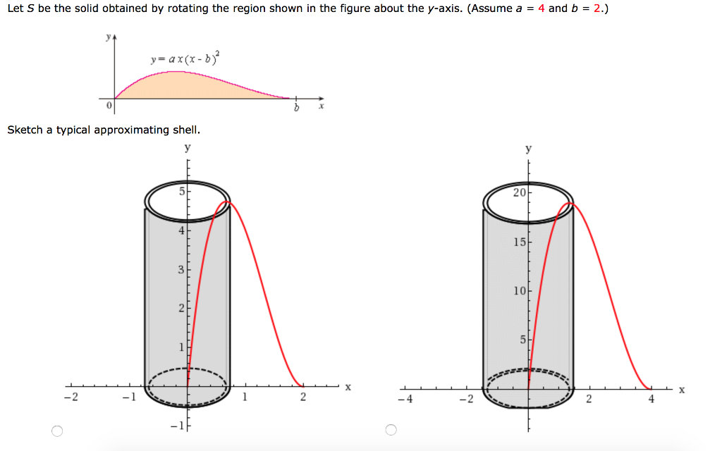 Solved Let S be the solid obtained by rotating the region | Chegg.com Solved Let S be the solid obtained by rotating the region | Chegg.com