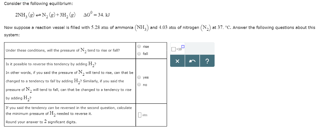 Solved Consider the following equilibrium: Now suppose a | Chegg.com