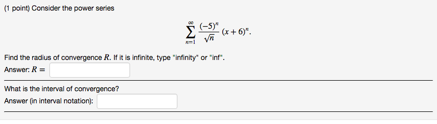Solved Consider the power series Find the radius of | Chegg.com