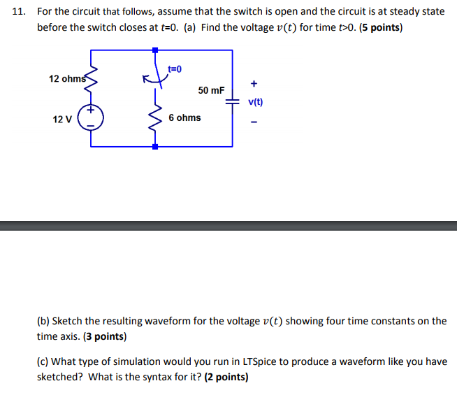 Solved For The Circuit That Follows Assume That The Switch