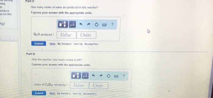 Solved Balanced chemical equation 2C,Hs (g) + 25 O2 (g)→16 | Chegg.com