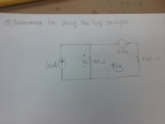 Solved Determine la using the loop analysis 2Vb 250 2 | Chegg.com
