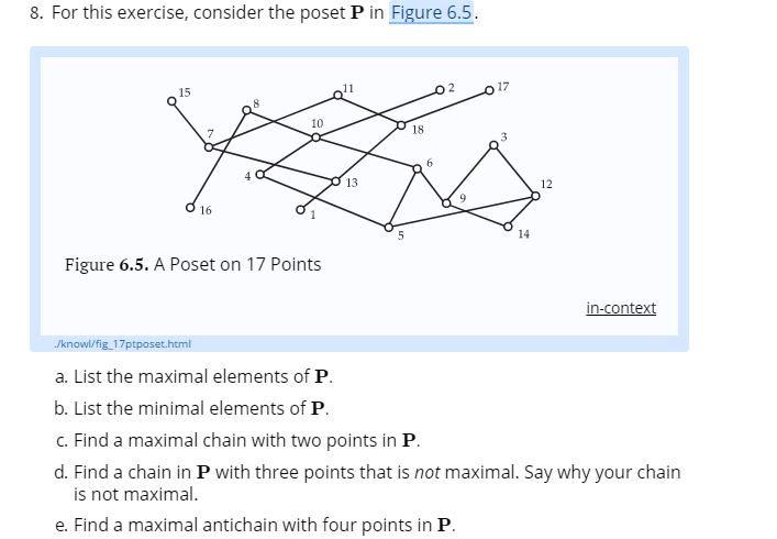 Solved 6.8 For this exercise, consider the poset PP | Chegg.com