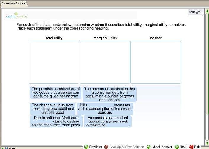 Solved Question 4 of 22 Map A pling For each of the | Chegg.com
