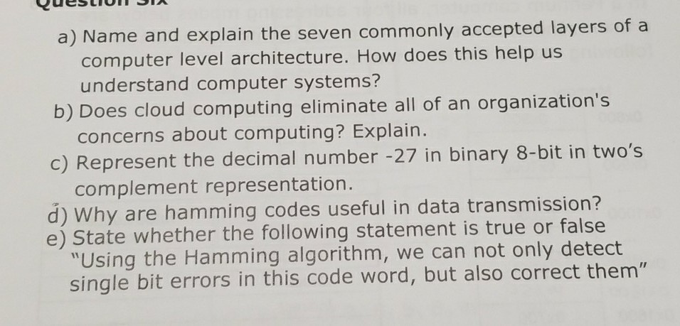 Solved a) Name and explain the seven commonly accepted | Chegg.com