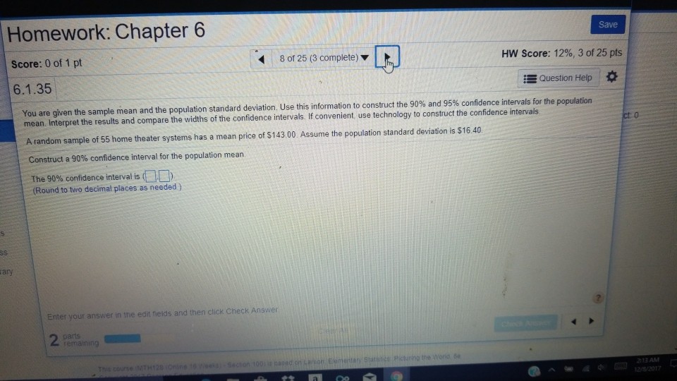 Solved Homework Chapter 6 Score 0 Of 1 Pt 6 1 35 Save ㄇ 8