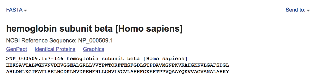Solved FASTA hemoglobin subunit beta [Homo sapiensl NCBI | Chegg.com