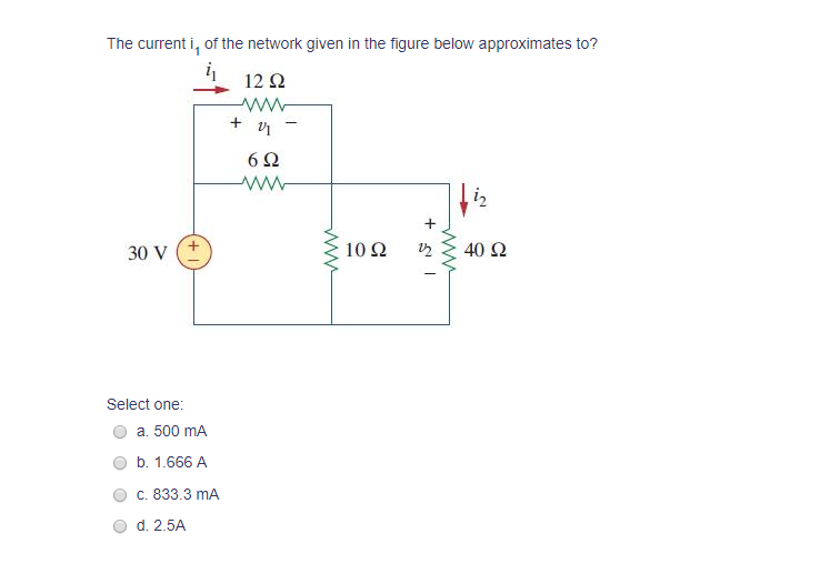 Solved The current i, of the network given in the figure | Chegg.com