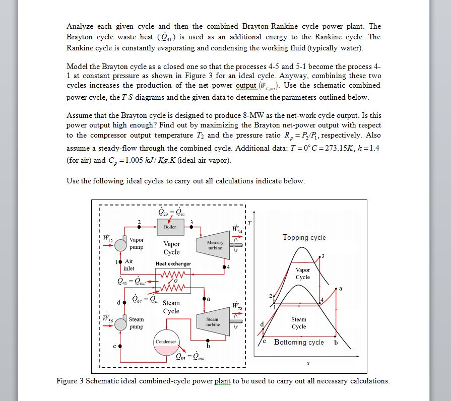 Solved Brayton Cycle and Rankine Cycle | Chegg.com