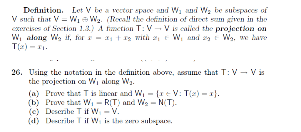 Solved Definition. Let V be a vector space and Wi and W2 be | Chegg.com