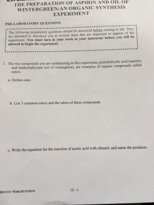 Solved The following preparatory questions should be | Chegg.com