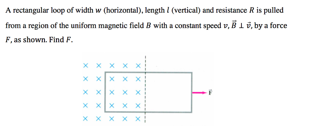 Solved A rectangular loop of width w (horizontal), length l | Chegg.com