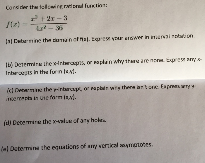 Solved Consider the following rational function: f(x) = x^2 | Chegg.com