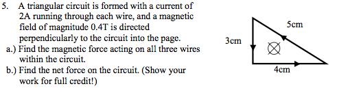A triangular circuit is formed with a current of 2A | Chegg.com