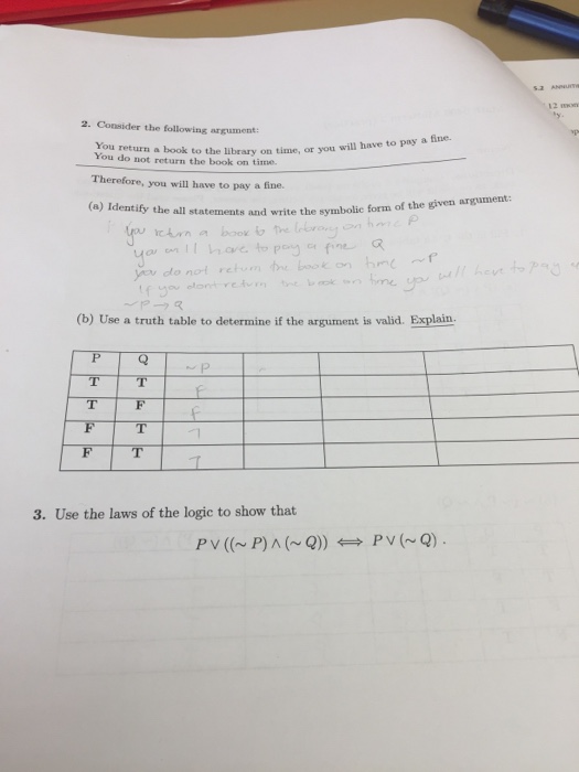 Solved Consider the following argument: You return a book | Chegg.com