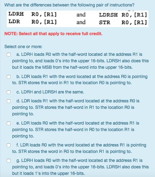 Solved What are the differences between the following pair | Chegg.com
