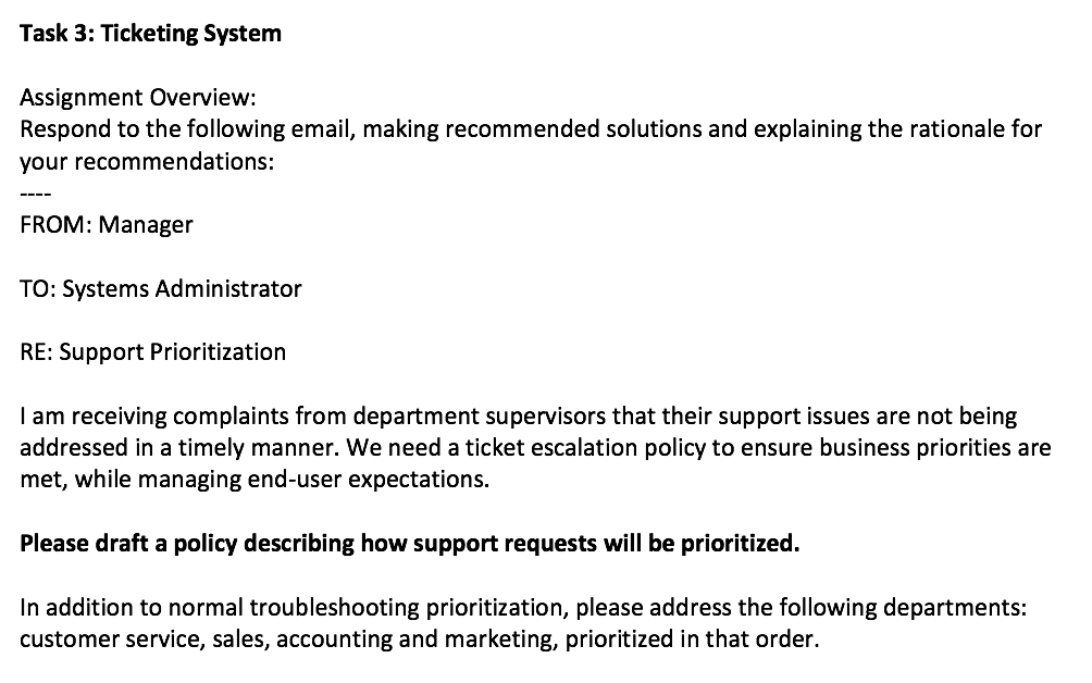 Solved Task 3: Ticketing System Assignment Overview: Respond | Chegg.com