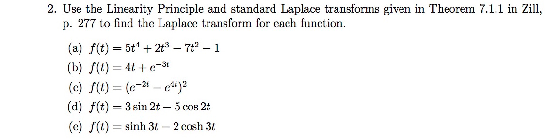 Solved Use the Linearity Principle and standard Laplace | Chegg.com