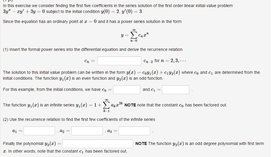 Solved In this exercise we consider finding the first five | Chegg.com