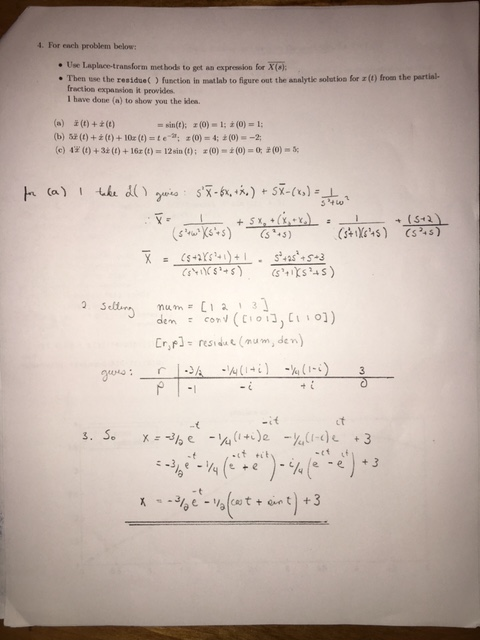 For Each Problem Below Use Laplace Transform 