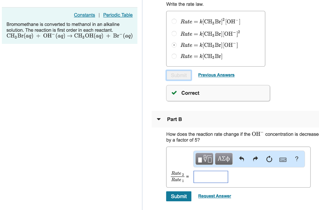 Solved Write the rate law. Constants | Periodic Table | Chegg.com