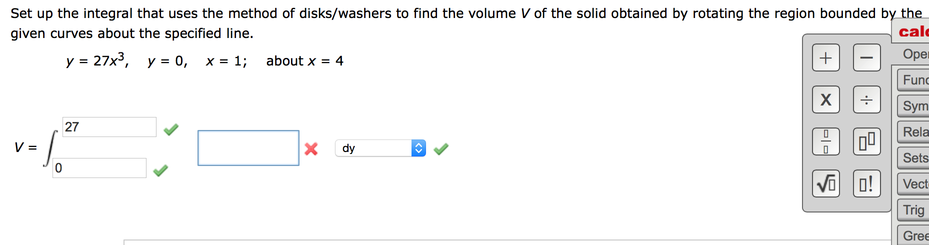 Solved Set up the integral that uses the method of | Chegg.com