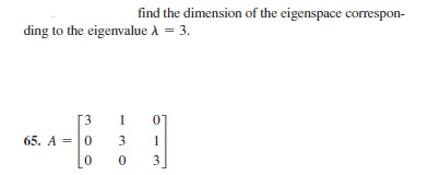 Solved find the dimension of the eigenspace correspon- ding | Chegg.com