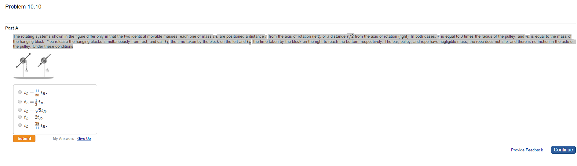 Solved Problem 10.10 Part A The rotating systems shown in | Chegg.com