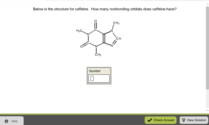 Solved below is the structure for caffeine. How many | Chegg.com