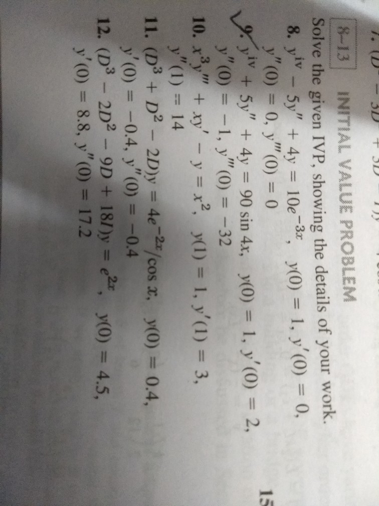 8-13 INITIAL VALUE PROBLEM Solve the given IVP, | Chegg.com