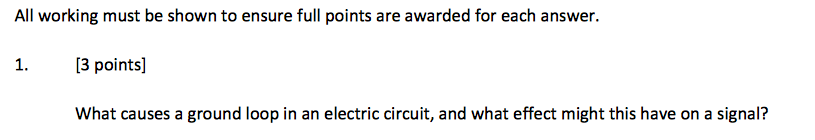 Solved What causes a ground loop in an electric circuit, and | Chegg.com
