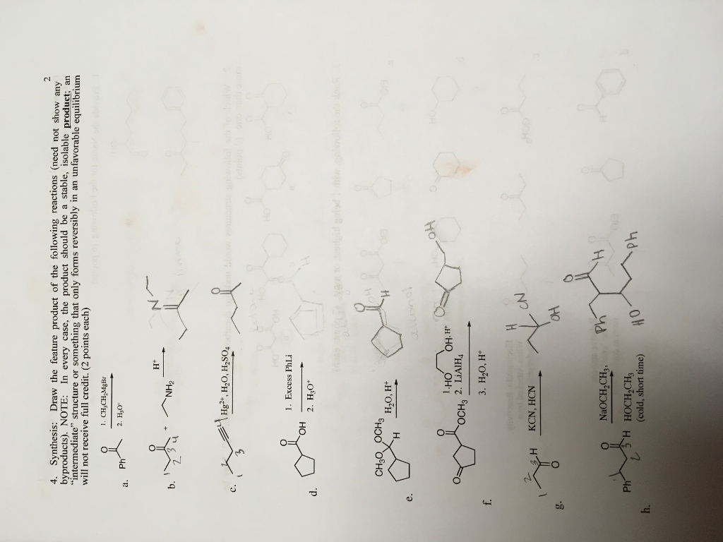 Solved Synthesis: Draw the feature product of the following | Chegg.com
