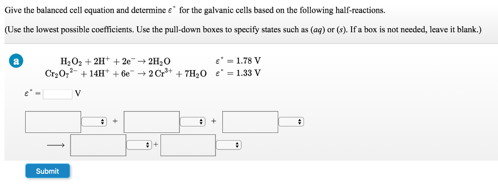 Solved Give the balanced cell equation and determine epsilon | Chegg.com