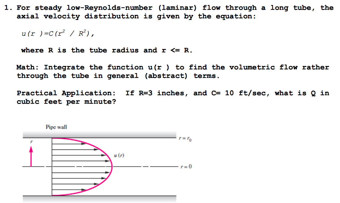 Solved 1 For steady low-Reynolds-number (laminar) flow | Chegg.com