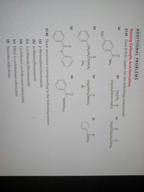 Solved ADDITIONAL PROBLEMS Naming Carboxylic Acid | Chegg.com