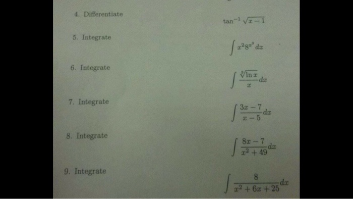 Solved Differentiate tan^- Squareroot x - 1 Integrate | Chegg.com Solved Differentiate tan^- Squareroot x - 1 Integrate | Chegg.com