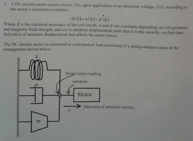 Solved 3. A DC electric motor exerts a force. Fa). upon | Chegg.com