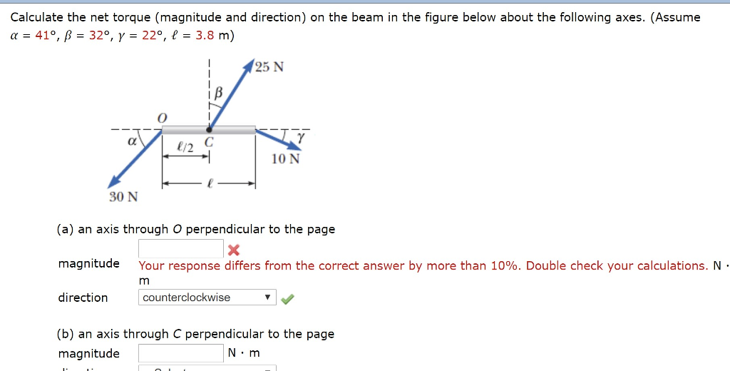 Solved Calculate the net torque (magnitude and direction) on | Chegg.com