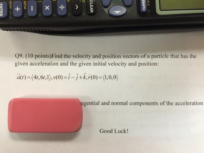 Solved Find The Velocity And Position Vectors Of A Particle