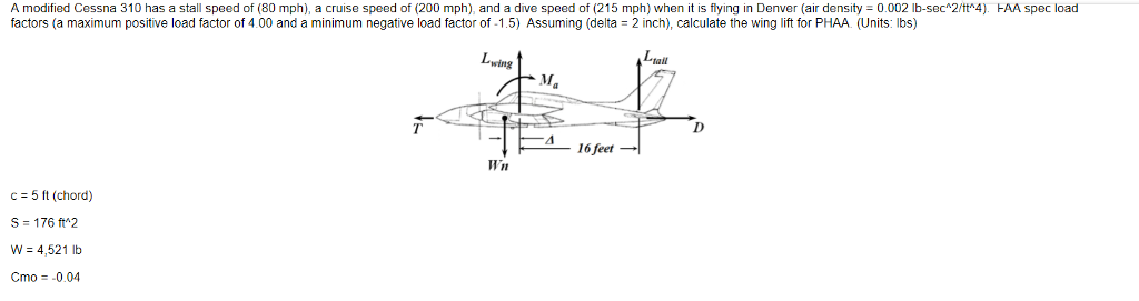 A modified Cessna 310 has a stall speed of (80 mph), | Chegg.com