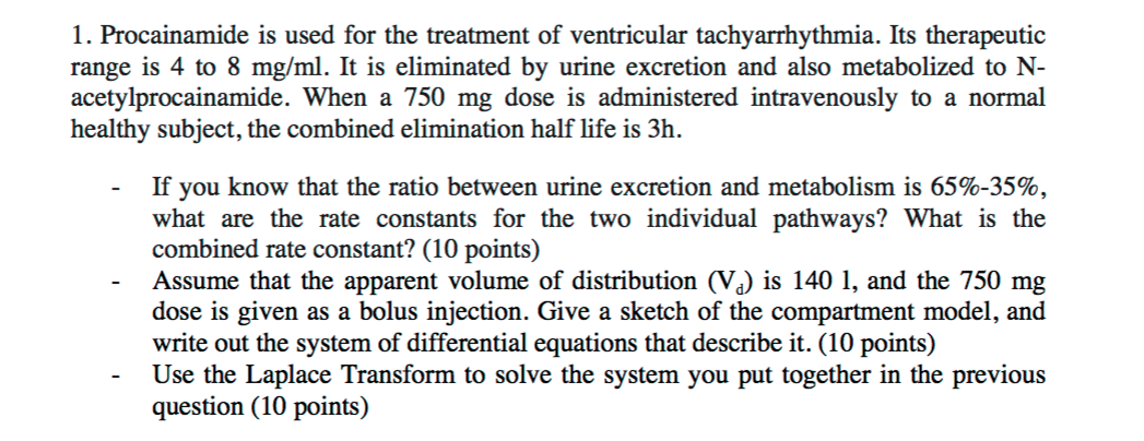 Solved Procainamide is used for the treatment of ventricular | Chegg.com