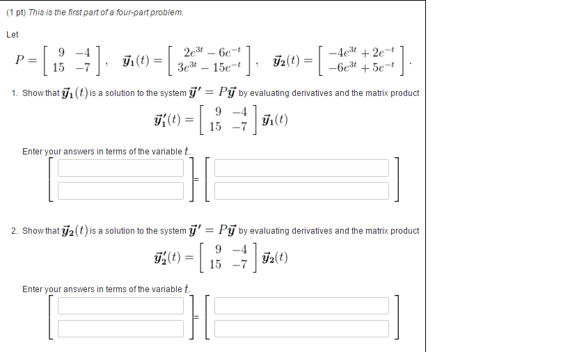 This is the first part of a four-part problem. Let P | Chegg.com