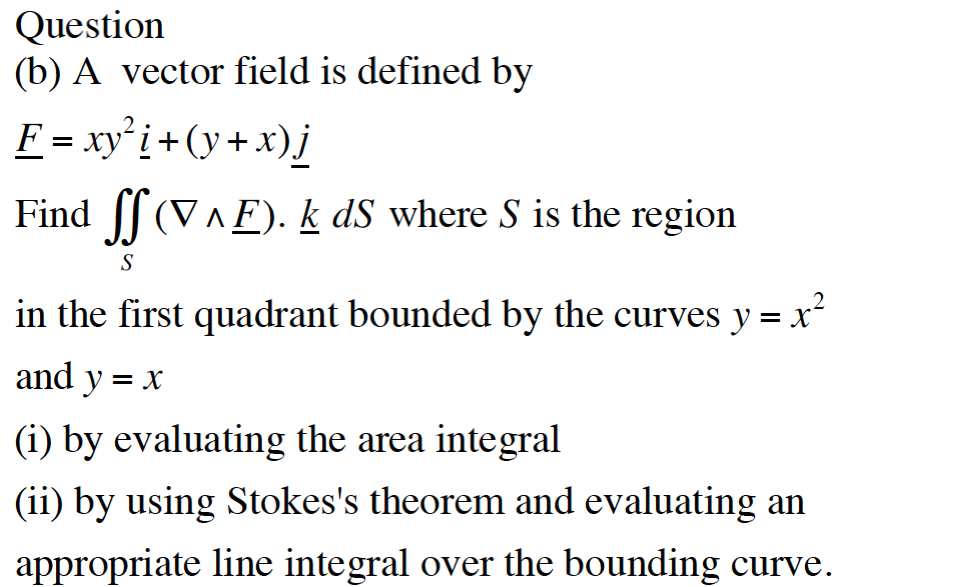 Solved Vector Calculus - Vector field, Area integral and | Chegg.com